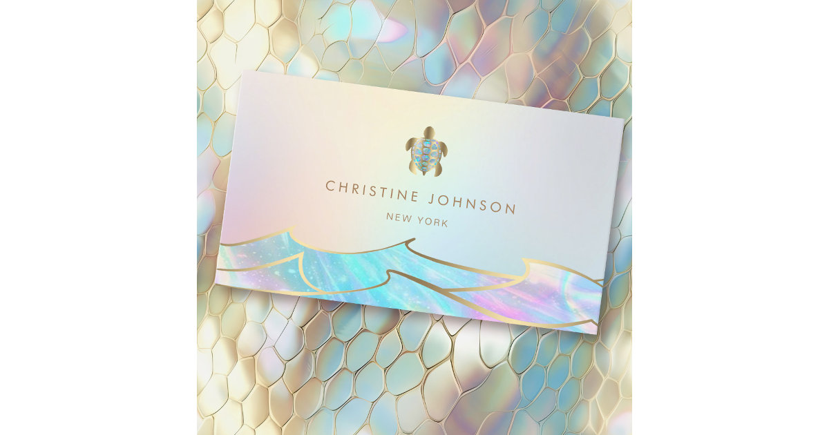 faux gold foil sea turtle business card | Zazzle