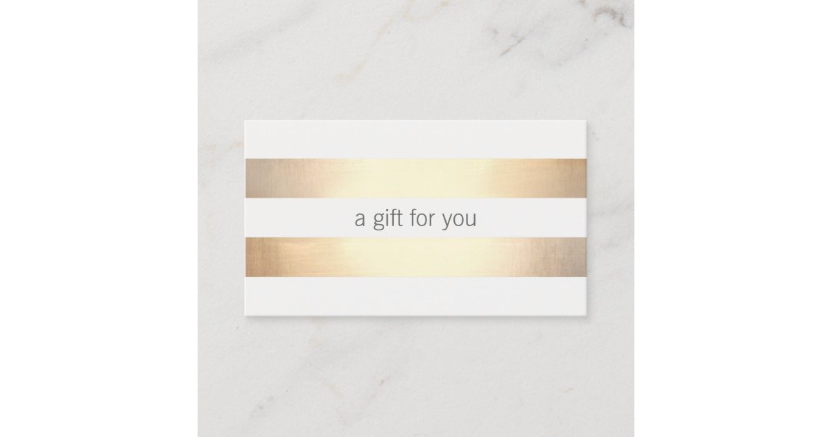 Faux Gold Foil Striped Retail Gift Card | Zazzle