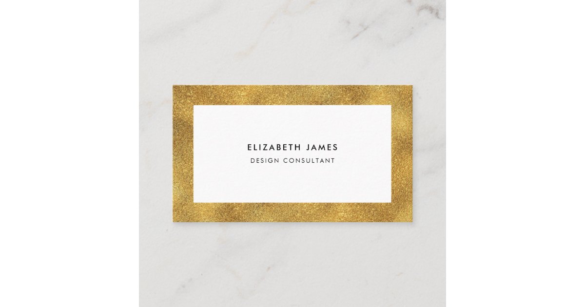 Faux Gold Frame Business Card | Zazzle