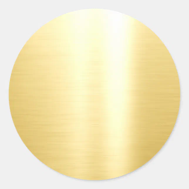 Faux Gold Glamorous Blank Template Elegant Classic Round Sticker | Zazzle