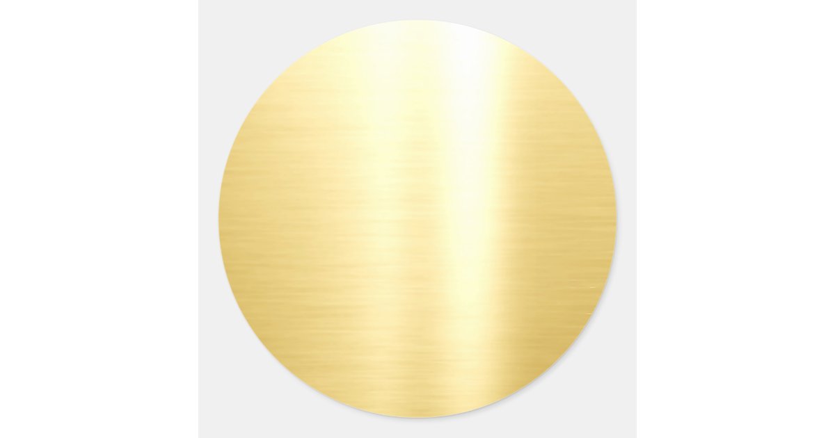 Faux Gold Glamorous Blank Template Elegant Classic Round Sticker | Zazzle