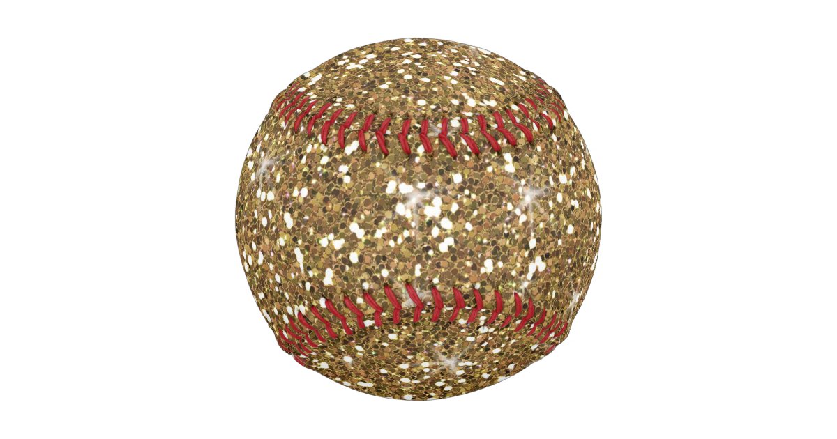 Faux Gold Glitter Baseball | Zazzle