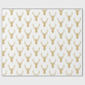 Faux Gold Glitter Christmas Deer Wrapping Paper | Zazzle