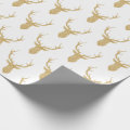 Faux Gold Glitter Christmas Deer Wrapping Paper | Zazzle