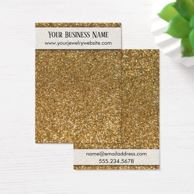 Faux Gold Glitter Earring Holder Display Cards | Zazzle