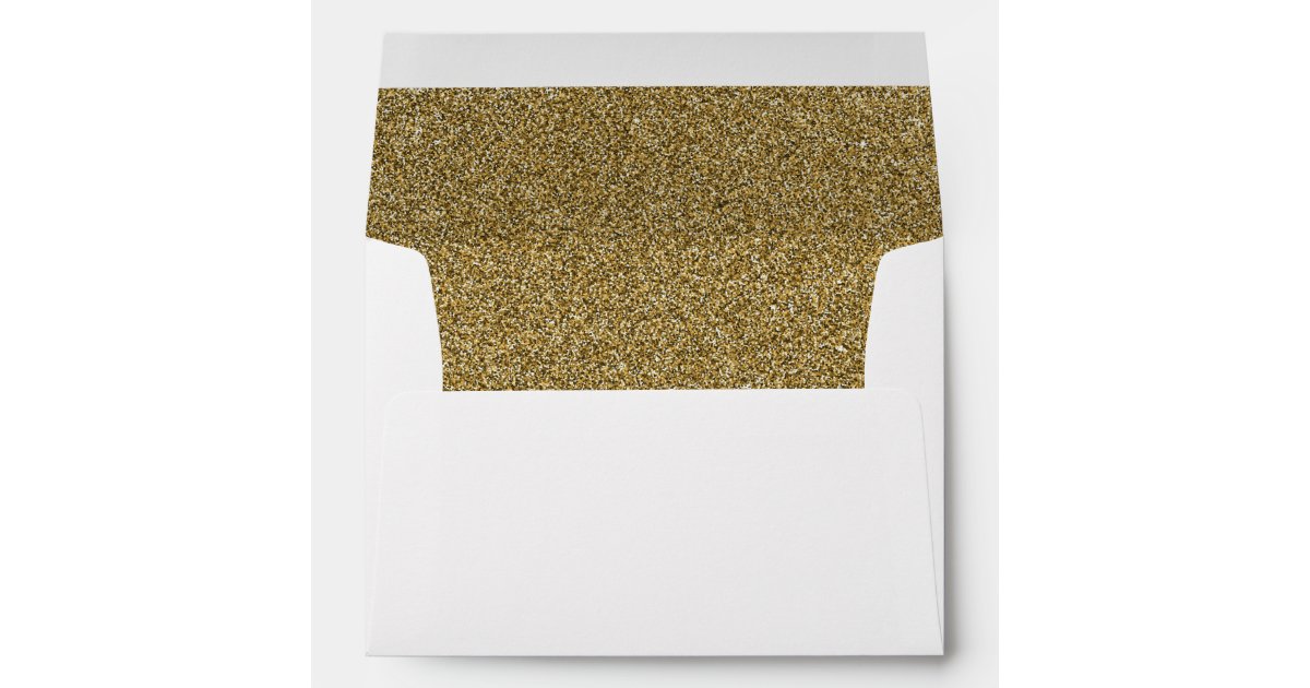 Faux Gold Glitter Envelope Liner | Zazzle