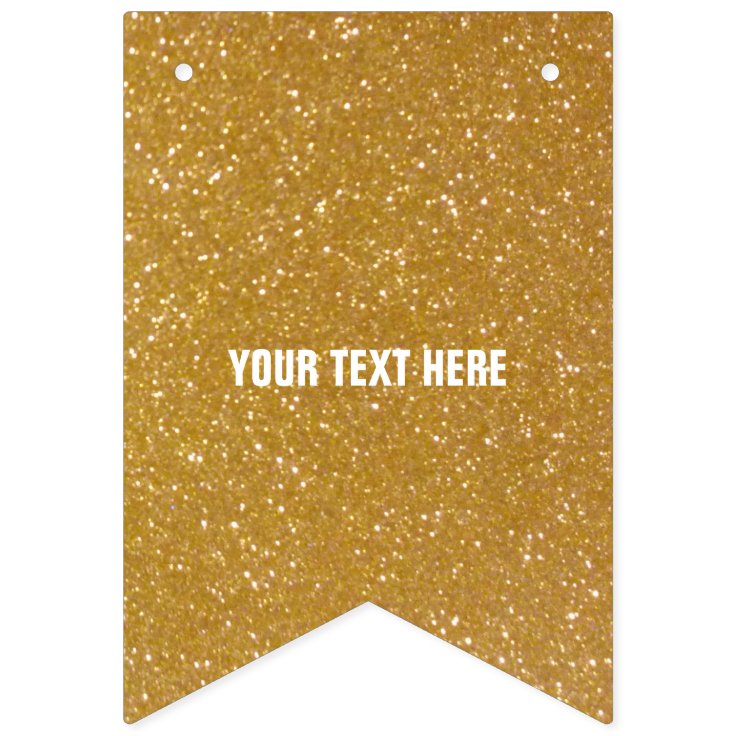 Faux gold glitter print image party bunting banner | Zazzle