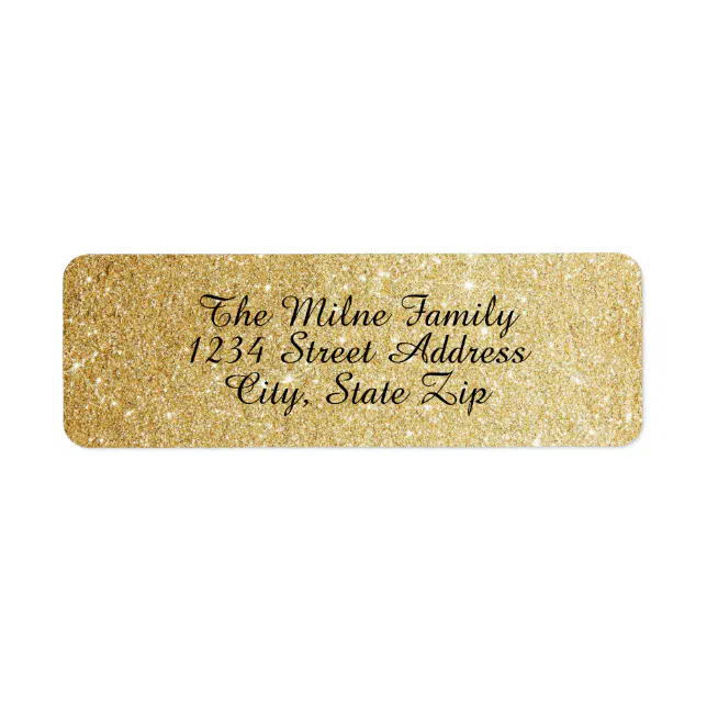 Faux Gold Glitter - Return Address Labels | Zazzle