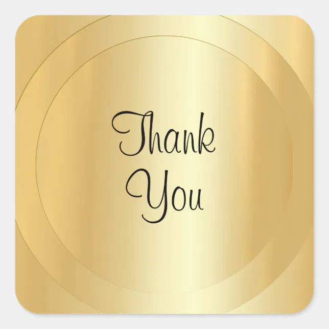 Faux Gold Handwritten Script Modern Template Square Sticker | Zazzle
