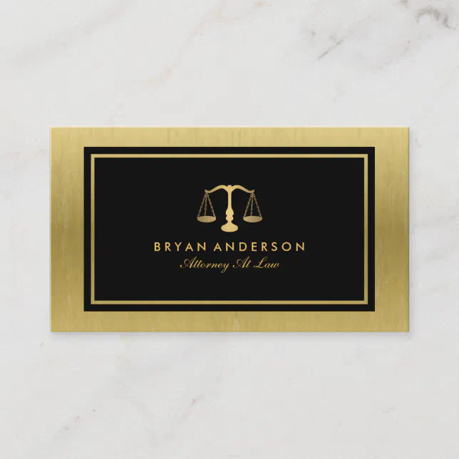 Faux Gold Lawyer Attorney Business Card | Zazzle