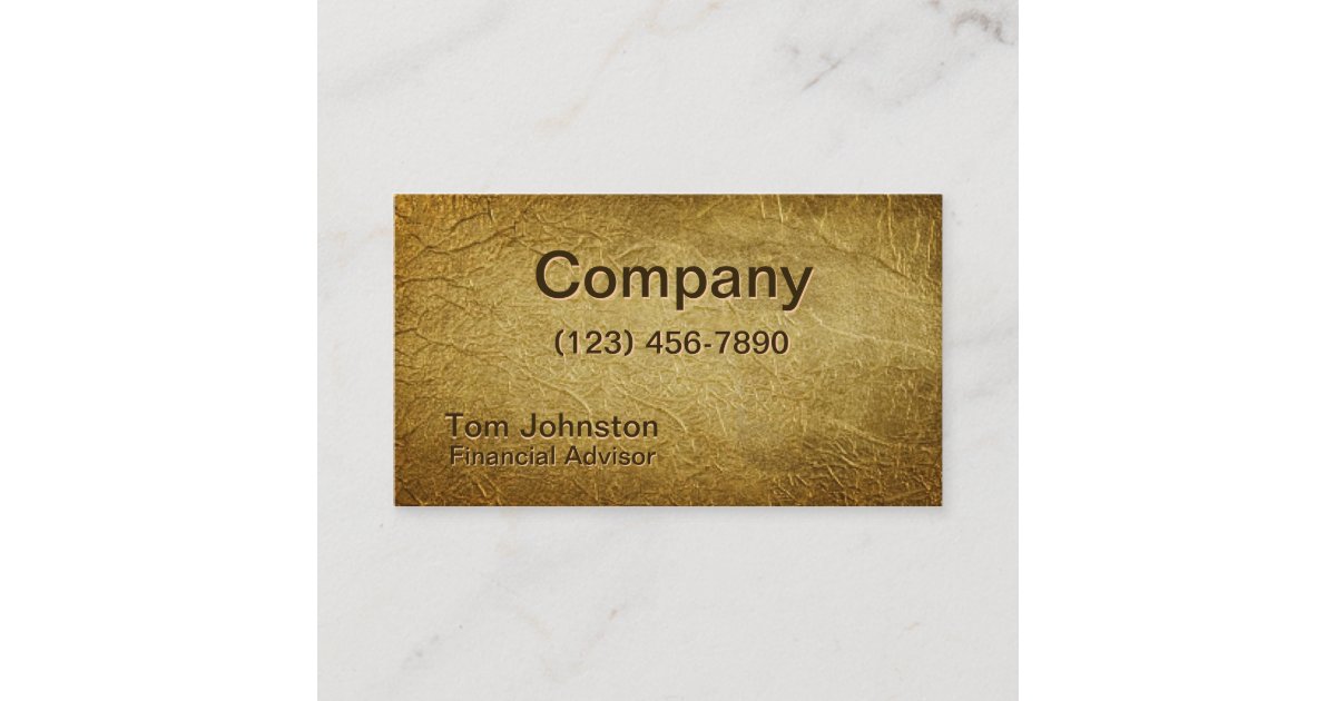 Faux Gold Leaf Business Card | Zazzle