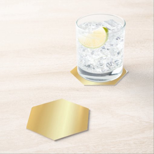 Faux Gold Look Elegant Blank Modern Template Trend Paper Coaster | Zazzle