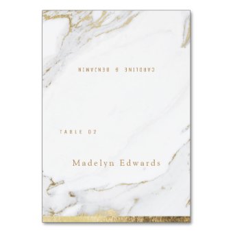 Faux gold marble luxury modern Foldable Place Card | Zazzle