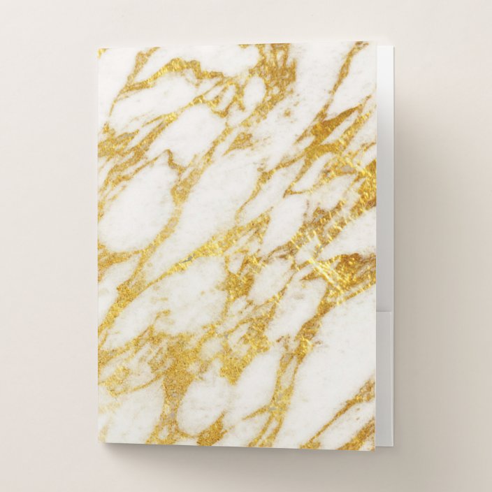 faux gold marble stone pocket folder | Zazzle.com