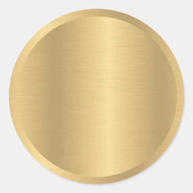 Faux Gold Metallic Look Blank Elegant Template Classic Round Sticker ...