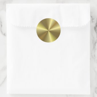 Faux Gold Metallic Look Custom Blank Template Classic Round Sticker ...