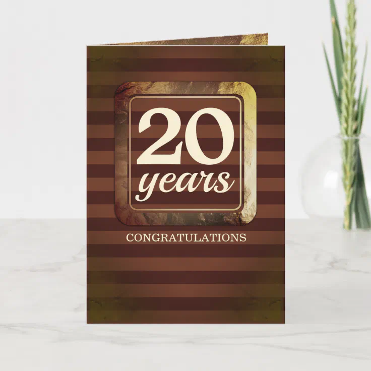 Faux gold milestone employee anniversary card | Zazzle