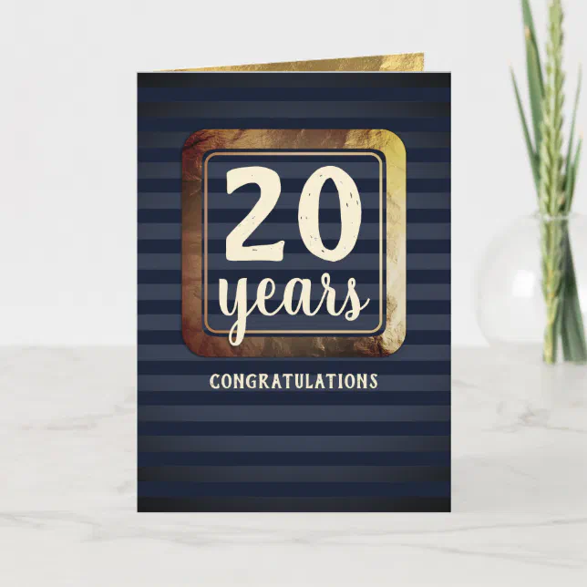 Faux gold milestone employee anniversary card | Zazzle