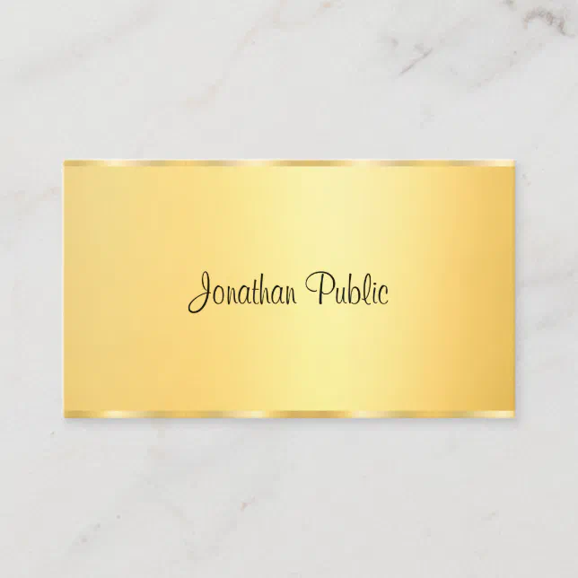 Faux Gold Modern Calligraphed Design Template Business Card | Zazzle
