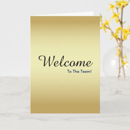 Faux Gold New Employee Welcome Card | Zazzle