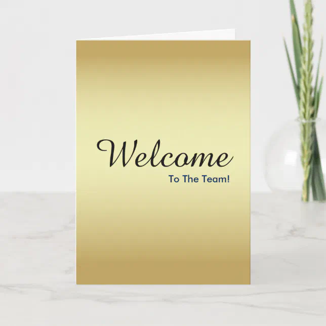 Faux Gold New Employee Welcome Card | Zazzle