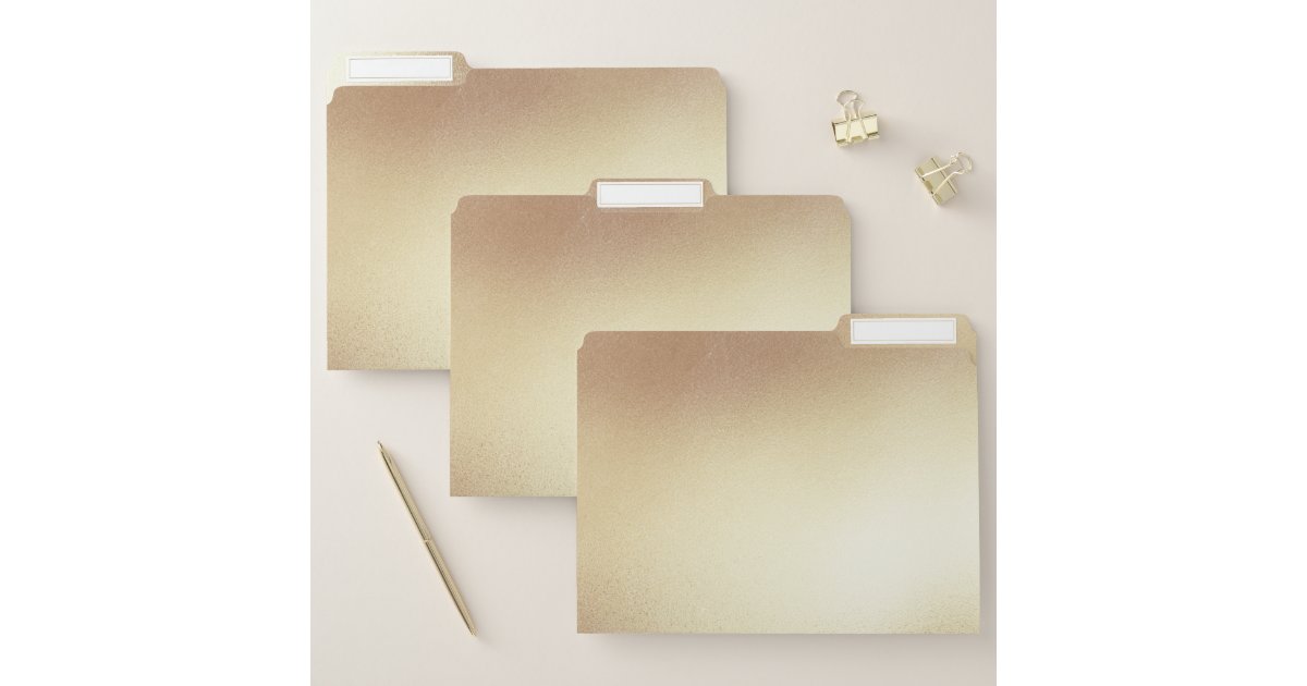 Faux gold plain minimalist simple chic golden file folder | Zazzle