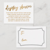 Faux Gold Script Display Bridal Shower Gift Card | Zazzle