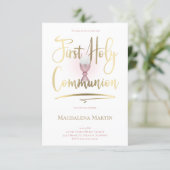Faux gold script First Holy Communion Invitation | Zazzle