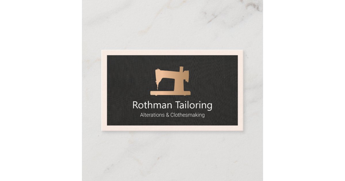 Faux Gold Sewing Machine Seamstress Calling Card | Zazzle
