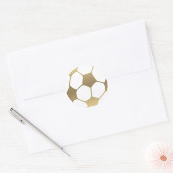 Faux Gold Soccer Ball Sticker | Zazzle