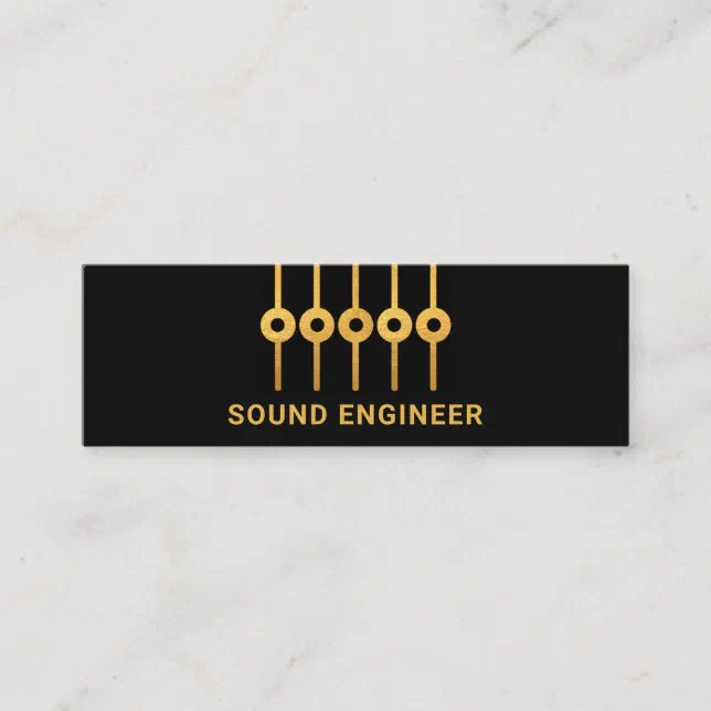 Faux Gold Sound Equalizer Panel Audio Mini Business Card | Zazzle