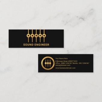 Faux Gold Sound Equalizer Panel Audio Mini Business Card | Zazzle