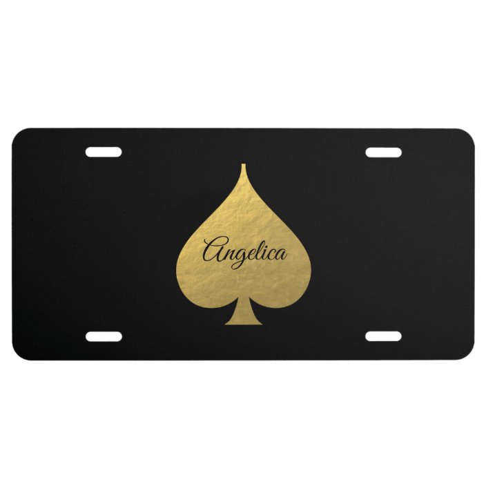 Faux Gold Spade Symbol Plate | Zazzle.com