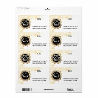 Faux gold star from the kitchen of food gift label | Zazzle
