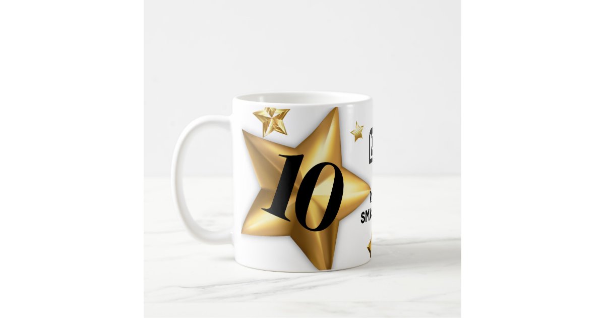 Faux gold stars employee anniversary milestone coffee mug | Zazzle