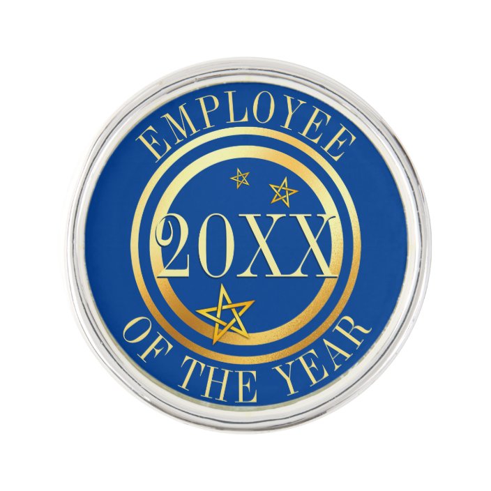 Faux gold stars personalized employee of the year lapel pin | Zazzle.com
