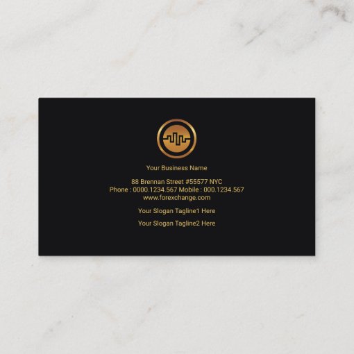 Faux Gold Stock Exchange Graph Forex Dealer Business Card | Zazzle