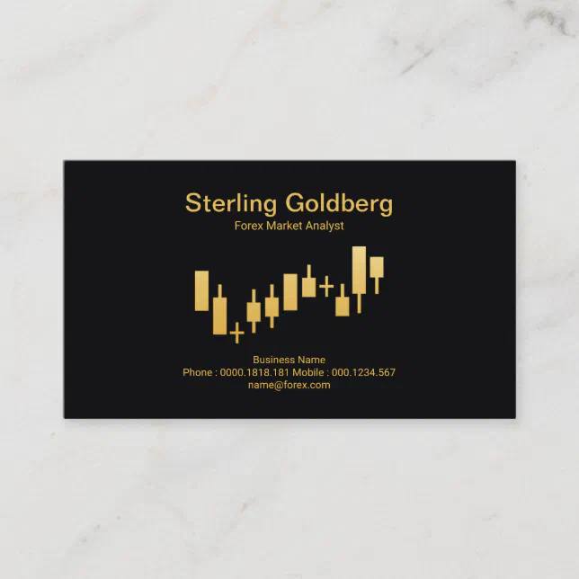 Faux Gold Stock Exchange Graph Forex Dealer Business Card | Zazzle