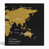 faux gold world map binder for geography lessons | Zazzle