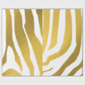 Faux Gold Zebra Print Stripes Pattern Wrapping Paper | Zazzle