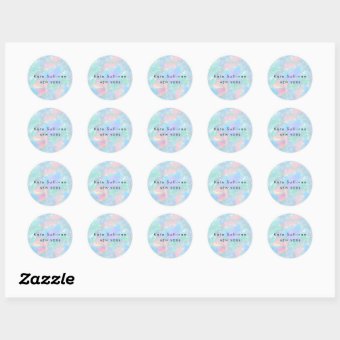 faux holographic opal design classic round sticker | Zazzle