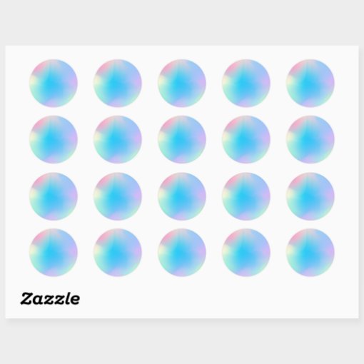 Faux Holographic Pastel Custom Trendy Classic Roun Classic Round ...