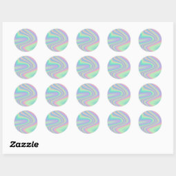 Faux Holographic Rainbow Classic Round Sticker | Zazzle