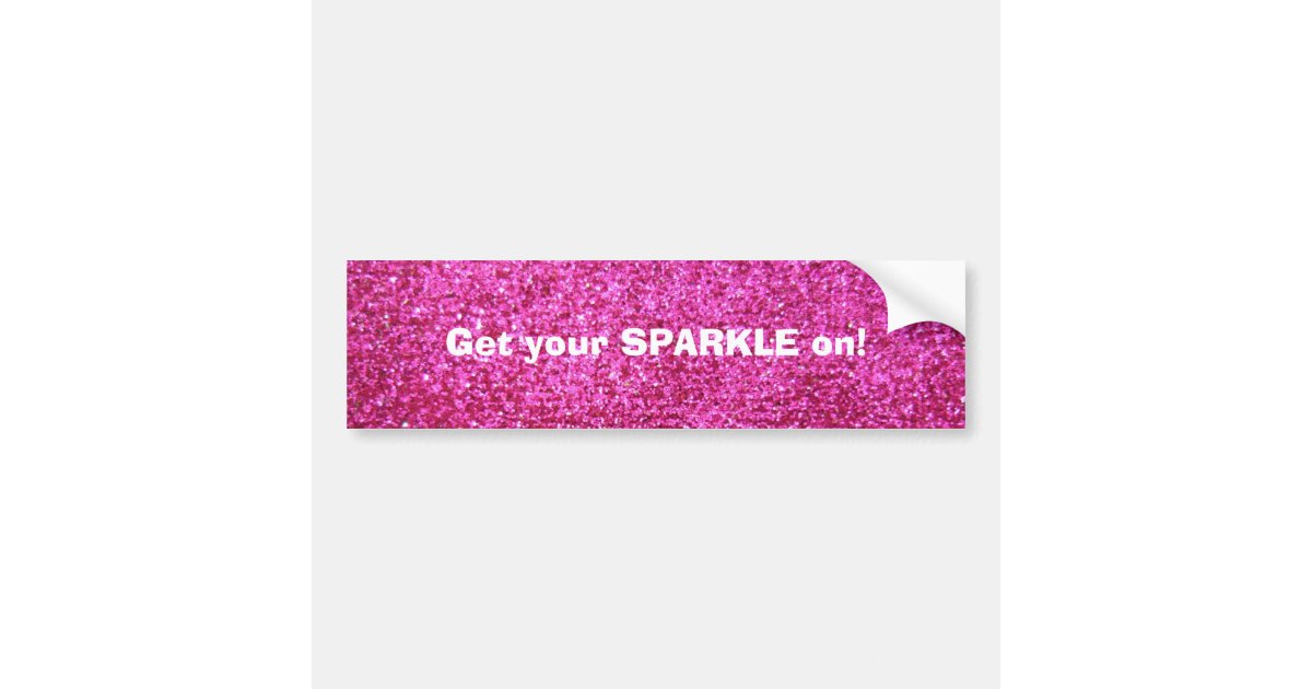 Faux Hot Pink Glitter Bumper Sticker | Zazzle