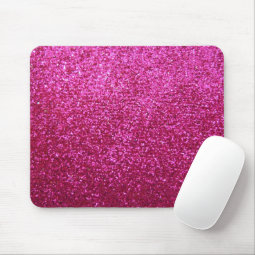 Faux Hot Pink Glitter Mouse Pad | Zazzle