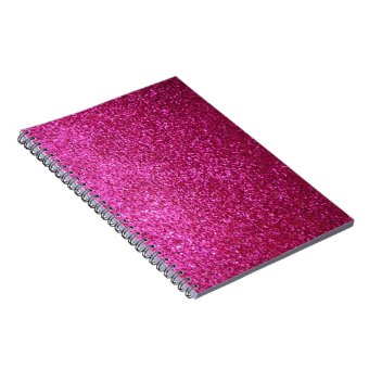 Faux Hot Pink Glitter Notebook | Zazzle