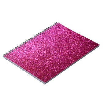 Faux Hot Pink Glitter Notebook | Zazzle