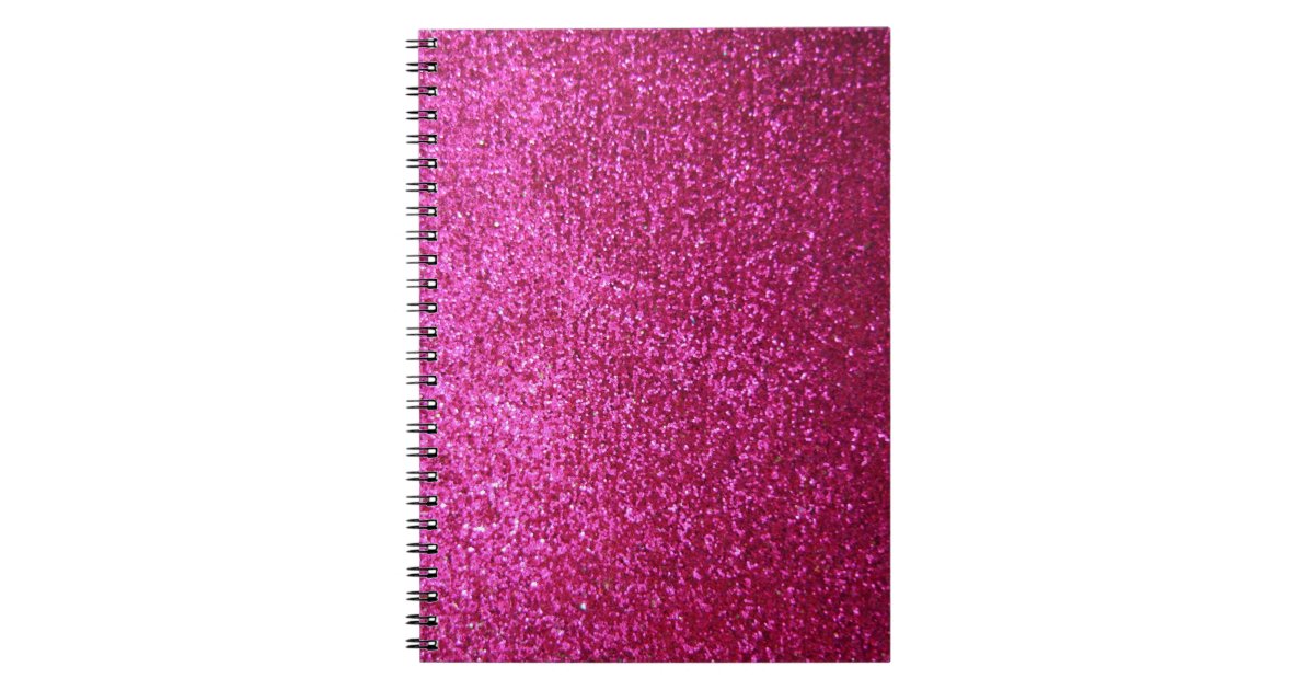Faux Hot Pink Glitter Notebook | Zazzle