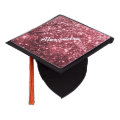 Faux Hot Pink Glitter optional Name- White Graduation Cap Topper | Zazzle