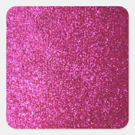 Faux Hot Pink Glitter Square Sticker | Zazzle.com